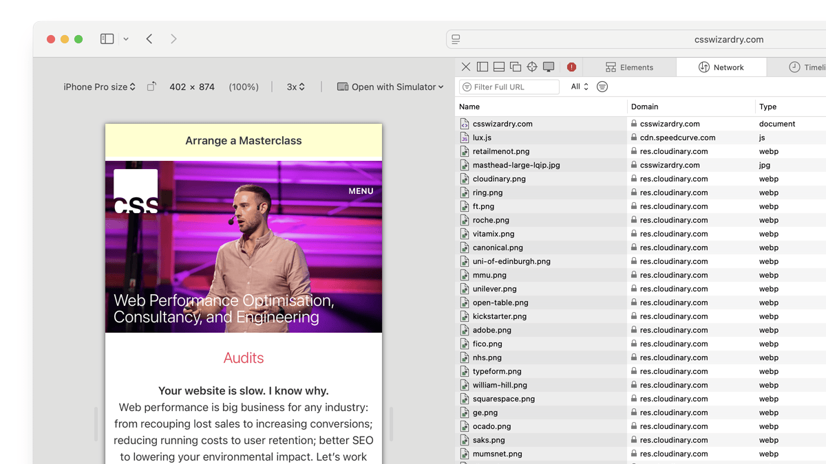 Core Web Vitals on iOS – CSS Wizardry